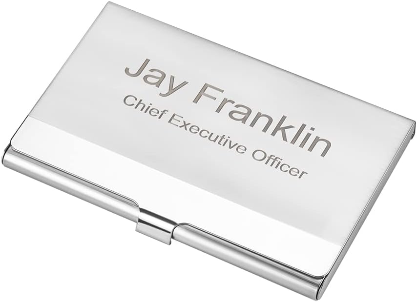 Amazon.com: Personalized Business Card Holder, Custom Engraved Business ...