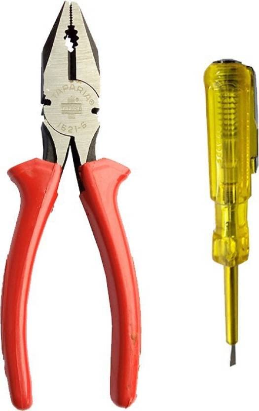 TAPARIA 1621-6 inch cutting plier and tester pack of 2 Hand Tool Kit (2 ...