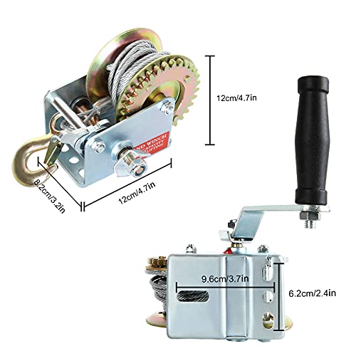 ASelected 800lbs Capacity Heavy Duty Hand Winch, Crank Strap Gear Boat ...
