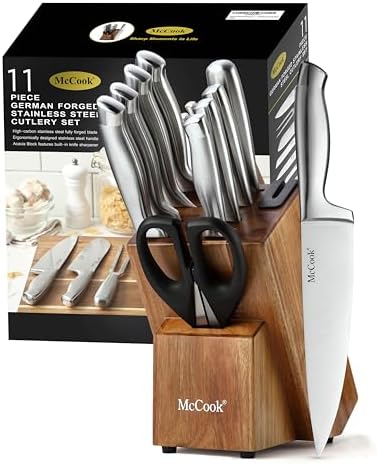 Amazon.com: McCook® Knife Sets with Built-in Sharpener,German Stainless ...