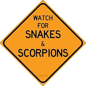 Amazon.com: Metal Tin Sign Watch For Snakes And Scorpions Road Warning ...