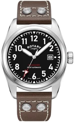 Rotary Commando Pilot Auto Men's Brown Watch GS05470/19 : Amazon.co.uk ...