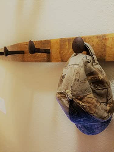 Amazon.com: Railroad Spike Wall Coat Rack - Used Wine Barrel Stave Wood ...
