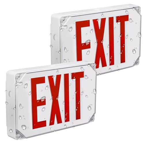 LEONLITE LED Exit Sign, Wet Location Exit Sign with Battery Backup, UL ...