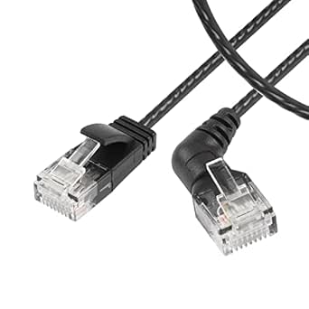 SinLoon 360° Rotation CAT6A Ethernet Cable,Straight to Right Angle High Speed 10Gbps 500Mhz ...