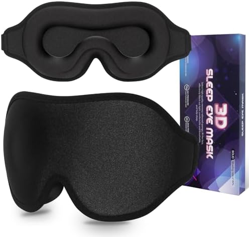 Amazon.com: Sleep Mask 100% Light Blocking Eye Mask for Sleeping 3D ...