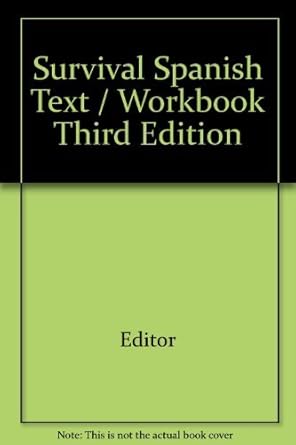 Amazon.com: Survival Spanish Text / Workbook Third Edition: Editor: Books