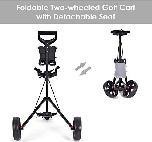 Folding Golf Push Cart with Foot Brake & 2 Wheels