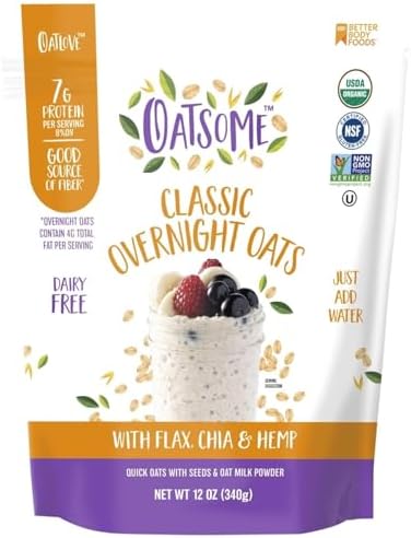 Amazon.com: Oatsome Organic Overnight Oats with Chia, Flax, & Hemp ...