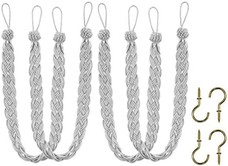 Amazon.com: Home Queen Hand Braided Curtain Tie Back, Buckle Holdback ...