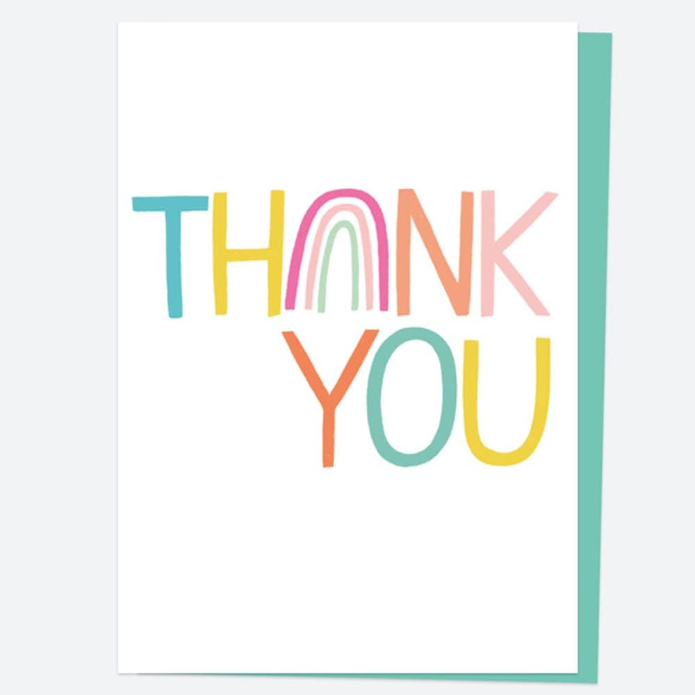 Ready to Write Thank You Open Out Cards – Rainbow Type – Pack of 10 ...