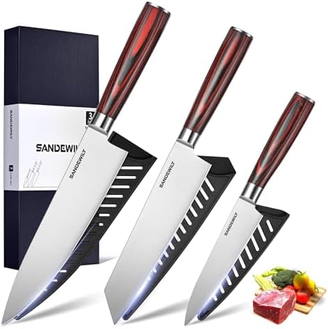 Amazon.com: AUIIKIY 6 Pieces Professional Kitchen Knives Set With ...