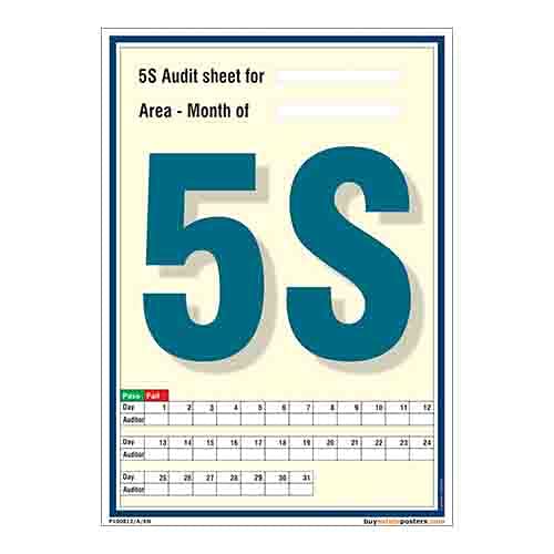 Buy buysafetys.com - 5S Audit Sheet In English PVC Sticker (A3, 12 inch ...