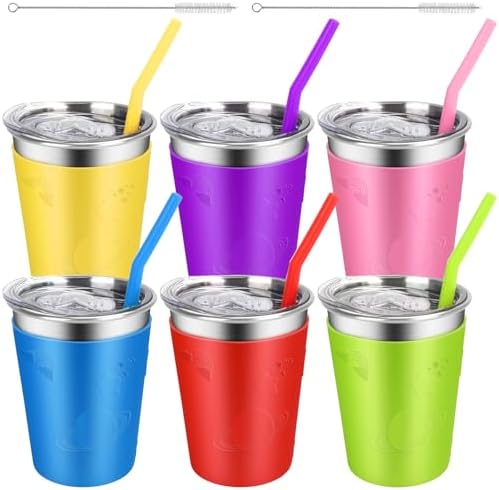 Amazon.com: Pleasthome 6pack Spill Proof Cups for Kids, 12oz Kids Cups ...