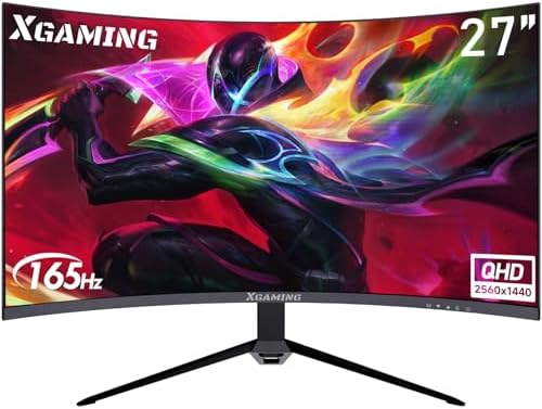 Amazon.com: XGaming 27 Inch Curved Monitor 2K 165Hz 1500R, QHD 2560 x ...