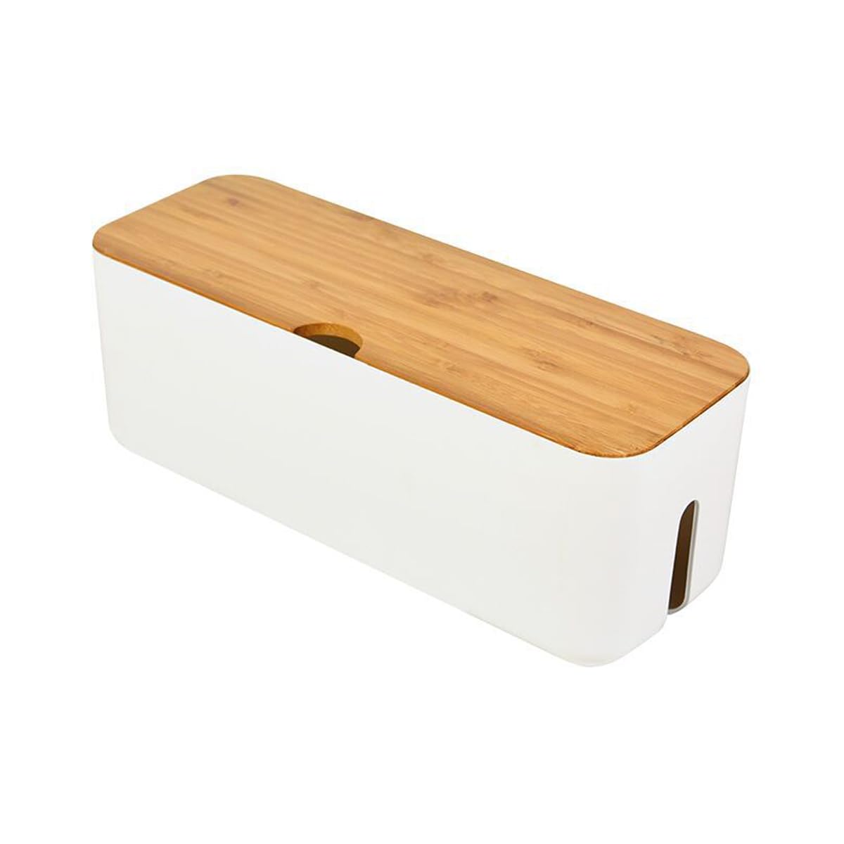 Cable Organizer Box, Cable Management Box, with Bamboo Lid Power stripe ...
