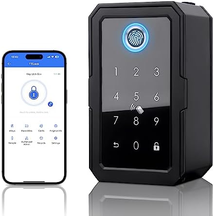 LOQRON Smart Key Lock Box TTLock APP Wireless Smart Lockbox for House Key Outdoor for Airbnb ...