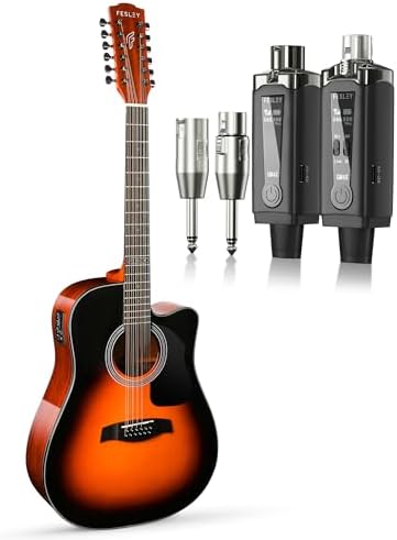 Amazon.com: Fesley 12 String Guitar, 42" Full Size Acoustic Electric ...