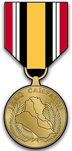 Amazon.com - Iraq Campaign Medal Shaped Sticker (Iraqi Freedom Vinyl ...