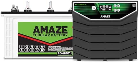 Amaze Inverter & Battery Combo - AN Star 2375+ Pure Sine Wave 2000VA/24V With 2048STJ Short ...