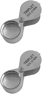 Amazon.com: 2 Pcs Jewelers Loupe Pocket Magnifier Glass Jewelry Loop ...