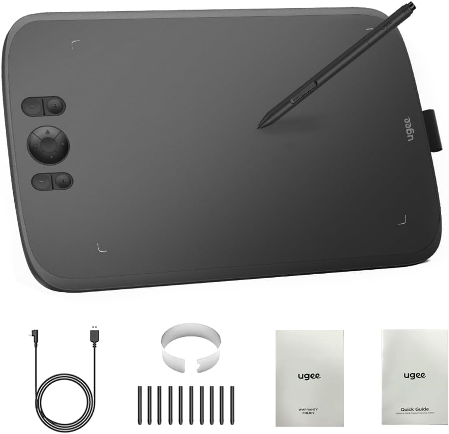 UGEE Graphics Drawing Tablet, M808 10x6.25 inch Ultra Thin with 8 ...