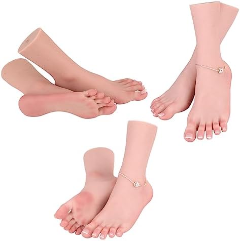 Amazon.com: SUAISKR Silicone Model Foot Realistic Female Mannequin Feet ...