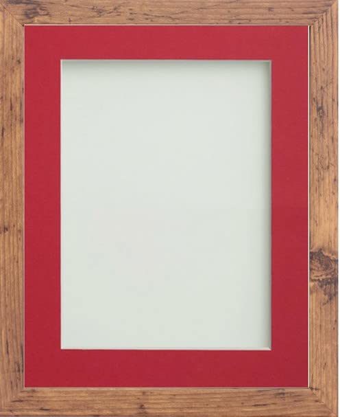 Frame Company Allington Rustic Photo Frame with Red Mount, A4 for 9×6 ...