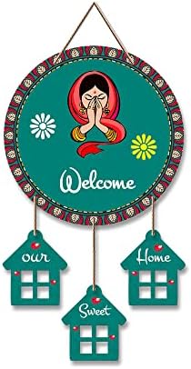 SAF paintings Welcome to our Home Mdf Wooden Wall Hanging Home Decor ...