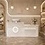 Modern L-Shaped Reception Desk with Counter, LED Light Front Desk ...