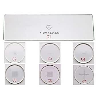 7 in 1 Stage Graticules Eyepiece Micrometer Reticle for Microscope ...