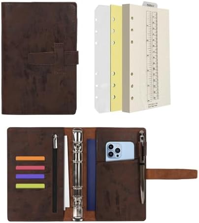 Amazon.com : Leather Writing Journal Notebook Refillable, A6 Personal ...