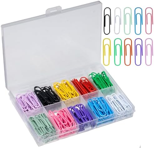 Amazon.com : 200 Pcs Medium 33 mm/1.3Inch Size Colored Paper Clip with ...