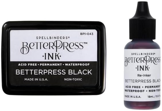 Amazon.com: Spellbinders Betterpress Full Size Black Ink Pad + Black ...