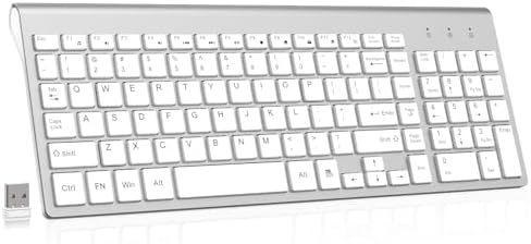 OMOTON Ultra-Slim Bluetooth Wireless Keyboard, White: Keyboards: Amazon ...