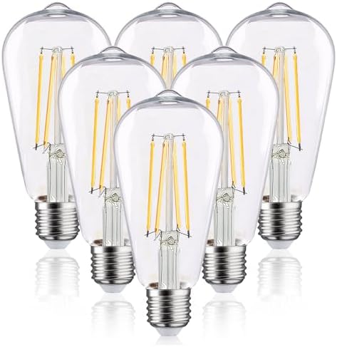 Sparkling ST19 Vintage LED Light Bulb, ST58 Transparent Glass Antique ...