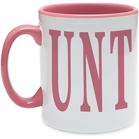 Adult Humour Rude Gift Cup Ceramic UNT CUNT Inside Colour and Handle ...