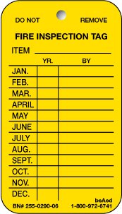 Beaed - FIRE INSPECTION TAG: Amazon.com: Industrial & Scientific