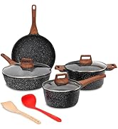 Amazon.com: ESLITE LIFE Nonstick Cookware Sets, 12 Pcs Granite Coating ...