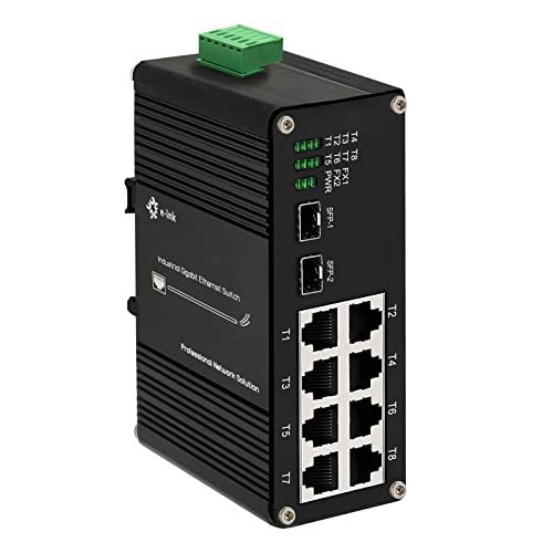 Buy Industrial 8-Port Gigabit Ethernet Switch DIN Rail/Wall-Mount 8 ...