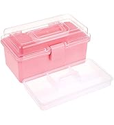IGNPION Clear Craft Stackable Storage Box with Storage Tray Plastic 7 ...