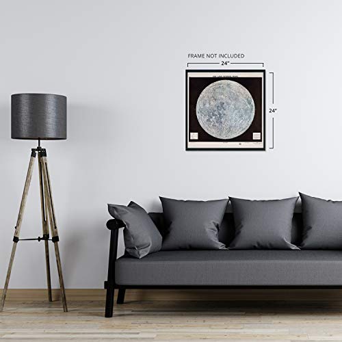 Snapklik.com : HISTORIX Vintage 1966 Lunar Moon Map Poster - 24x24 Inch ...