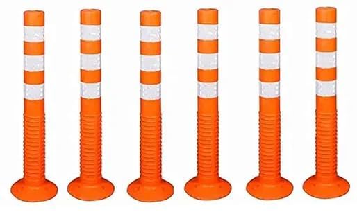 Flexible Plastic Spring Post Barrier High Grade Polymer Material With 3 ...