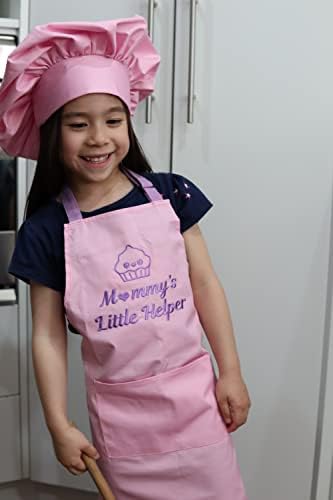 Amazon.com: Littlebit & Vix Girls Daughter Apron with Matching Chef Hat ...