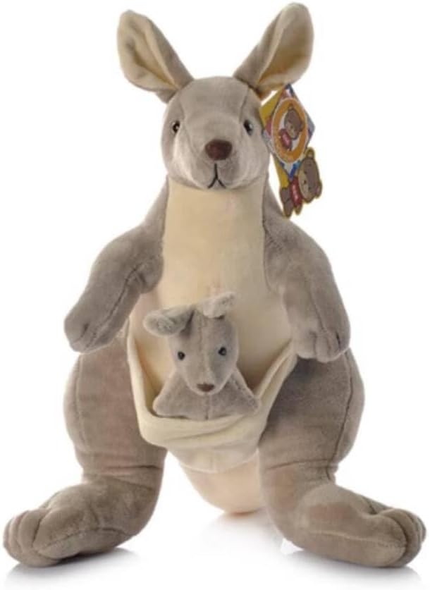 Amazon.com: 10 Inch Mum and Baby Kangaroo Plush Toys Parent-Child ...