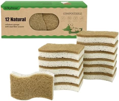 Amazon.com: KICKLEEN 9 Pack Biodegradable Natural Kitchen Sponge ...