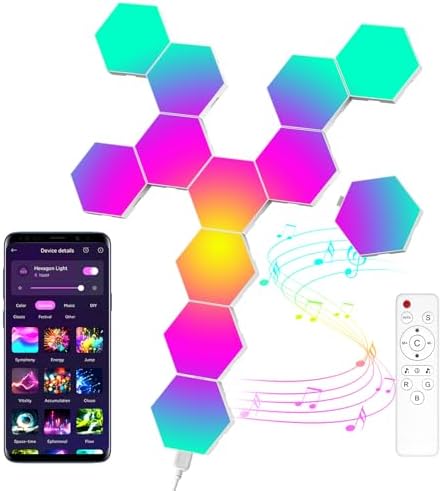 MeRGBW-Home Hexagon LED Panels, Hexagon Gaming Decorative LED Wall ...