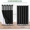 Amazon.com: eachope Extra Long No Hooks Needed Linen Textured Shower Curtain with Snap-in Fabric ...