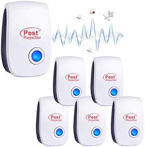 Ultrasonic Pest Repeller, 6 Packs Electronic Insect Repeller and Plug ...