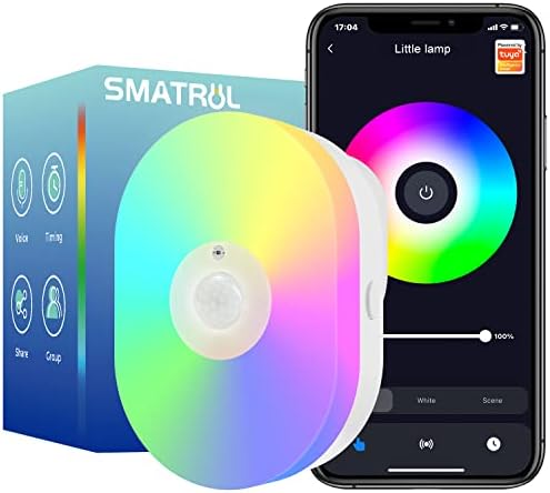 SMATRUL WiFi Smart Night Light with Human Motion Sensor, Plug in Smart ...